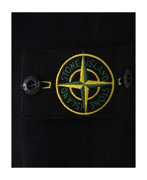 Stone Island Logo Patch Turtleneck Jumper - Blue