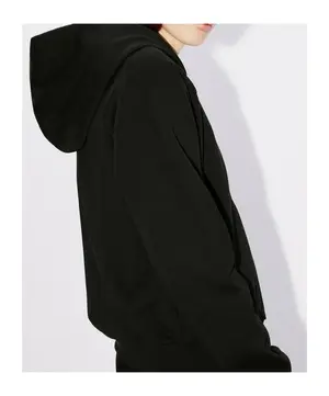 Kenzo Boke Flower Crest Embroidered Zip-up Hoodie - Black