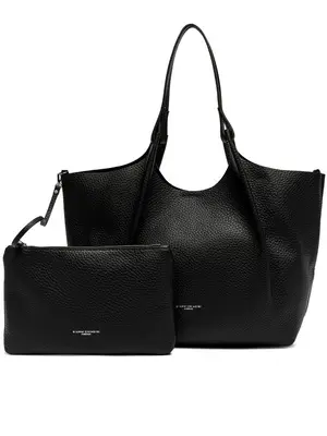 GIANNI CHIARINI Dua Textured Leather Tote Bag - Black