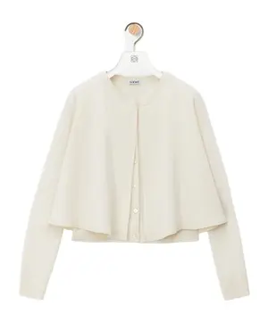 Loewe Wool Cardigan With Crossword Embroidery - White