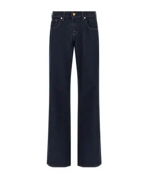 7 For All Mankind Contrast Stitching Five Pockets Jeans - Black
