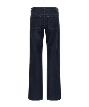 7 For All Mankind Contrast Stitching Five Pockets Jeans - Black