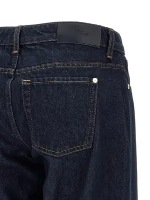 7 For All Mankind Contrast Stitching Five Pockets Jeans - Black