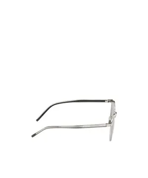 Saint Laurent Round Frame Sunglasses - Silver/black