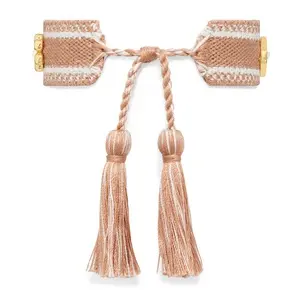 Dior Cotton Bracelet With Resin Pearls And Gold-plated Metal Accents