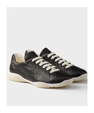 Prada Lace-up Leather Sneakers