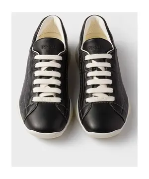 Prada Lace-up Leather Sneakers