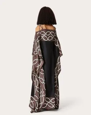 Valentino Garavani Chain Print Twill Maxi Dress