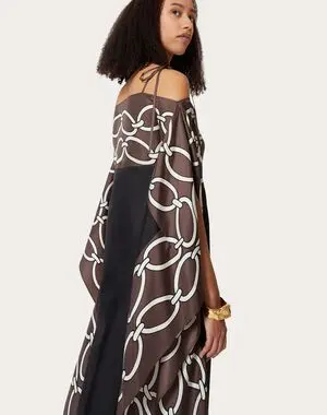 Valentino Garavani Chain Print Twill Maxi Dress