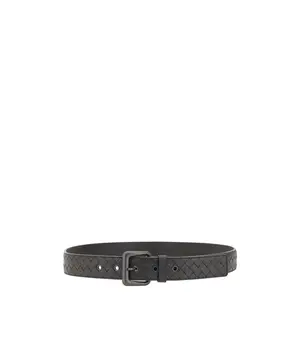 Bottega Veneta Intrecciato Buckle Belt - Brown