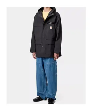 Carhartt Work In Progress Bowden Hooded Raincoat - Black
