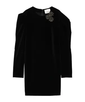 Isabel Marant Étoile Velvet Embellished Round Neck Dress