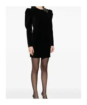Isabel Marant Étoile Velvet Embellished Round Neck Dress