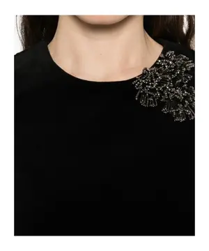 Isabel Marant Étoile Velvet Embellished Round Neck Dress