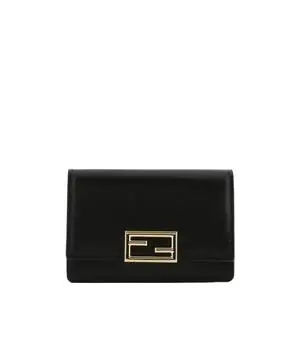 Fendi Metal Logo Wallet - Black