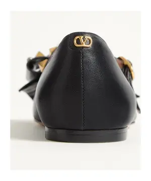 Valentino Garavani Rockstud Bow Ballerina Flats - Black