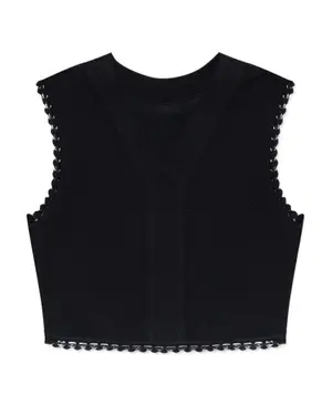 Victoria Beckham V-neck Cropped Top With Decorative Trim