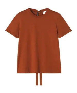 LANVIN Tie-detail Crewneck Top - Red