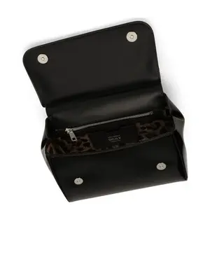 Dolce & Gabbana Logo Plaque Medium Sicily Bag - Black