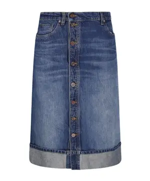 Victoria Beckham Mid-rise Denim Midi Skirt