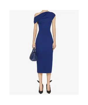 Givenchy Asymmetrical Draped Crepe Midi Dress