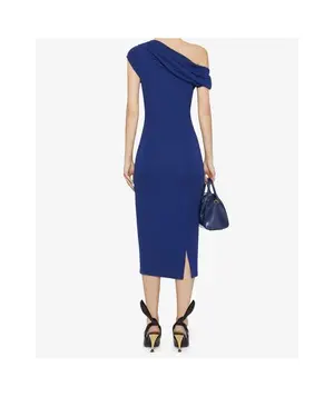 Givenchy Asymmetrical Draped Crepe Midi Dress