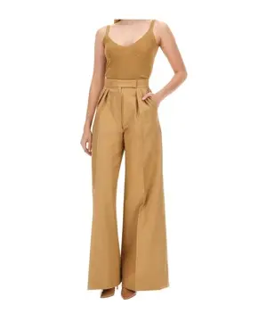 Max Mara Gallura Ribbed Knit V-neck Camisole - Camel