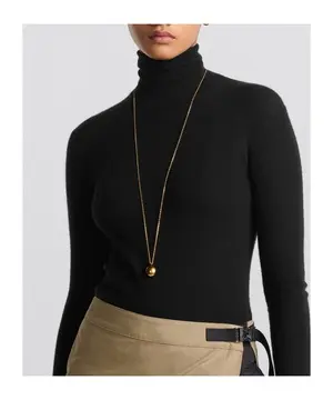 Dior Embroidered Bee Ribbed Turtleneck Sweater