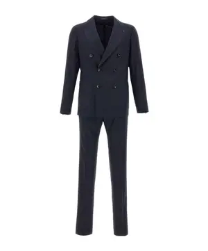 Tagliatore Double-breasted Slim Suits - Blue