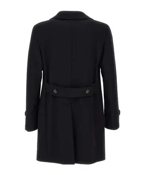Tagliatore Single-breasted Coat With Pointed Collar - Black