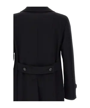 Tagliatore Single-breasted Coat With Pointed Collar - Black