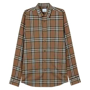 Burberry Slim Fit Check Stretch Cotton Shirt