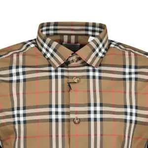 Burberry Slim Fit Check Stretch Cotton Shirt