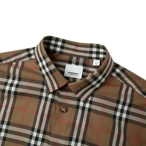 Burberry Slim Fit Check Stretch Cotton Shirt