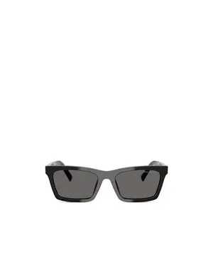 Miu Miu Square-frame Sunglasses With Patterned Temples - Black