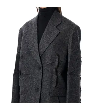 Prada Single-breasted Shetland Wool Coat