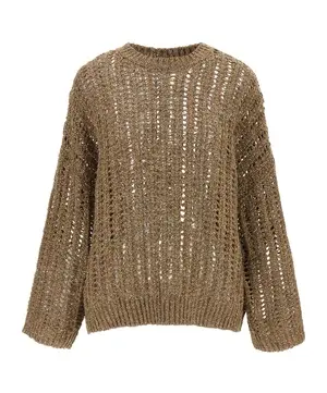 Brunello Cucinelli Crewneck Drop Shoulder Jumper With Sequins