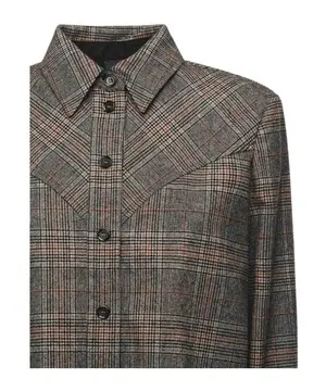 Pinko Long Sleeved Checked Shirt - Black