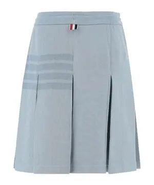 Thom Browne Pleated Skirt With Drawstring And Signature Stripes - No