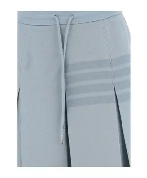 Thom Browne Pleated Skirt With Drawstring And Signature Stripes - No