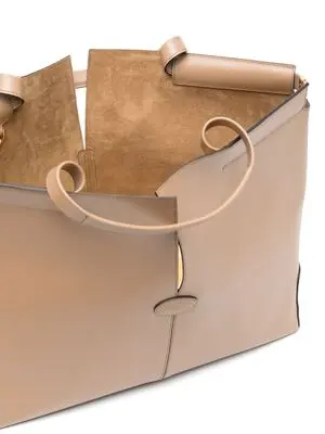 TOD'S Slit-detailed Top Handle Bag - Brown