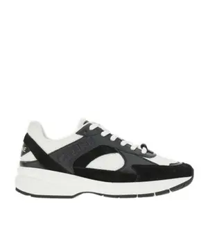 Celine Runner Cr-03 Low Lace-up Sneakers In Mesh, Calfskin, And Suede Calfskin - Black