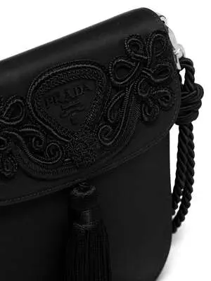 Prada Logo Embroidered Shoulder Bag