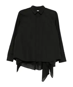 Sacai Long Sleeve Shirt With Lapels And Pockets