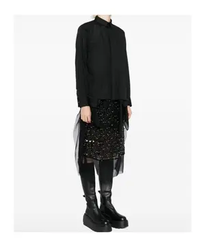 Sacai Long Sleeve Shirt With Lapels And Pockets