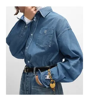 Celine Cropped Denim Shirt