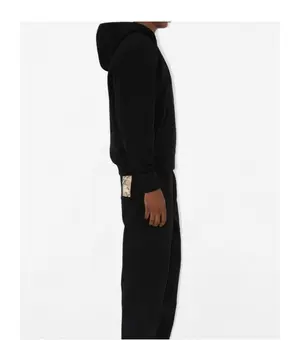 Burberry Check-label Zip-up Drawstring Hoodie