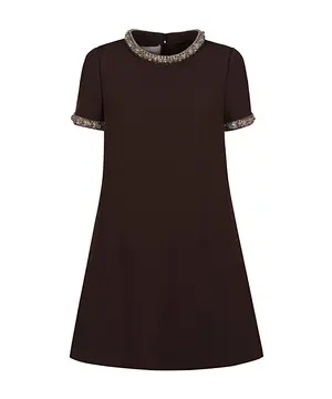 Valentino Garavani Embellished Crewneck Short-sleeved Mini Dress