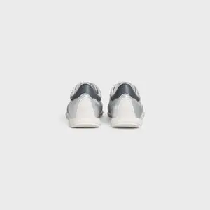 Celine Racer Sneakers In Nylon, Laminated Calfskin, And Calfskin - Light Gray/silver