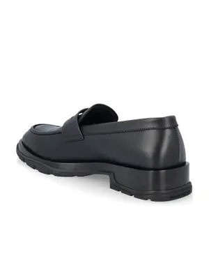 Alexander McQueen Slip-on Loafers With Round Toe And Rubber Flat Bottom - Black